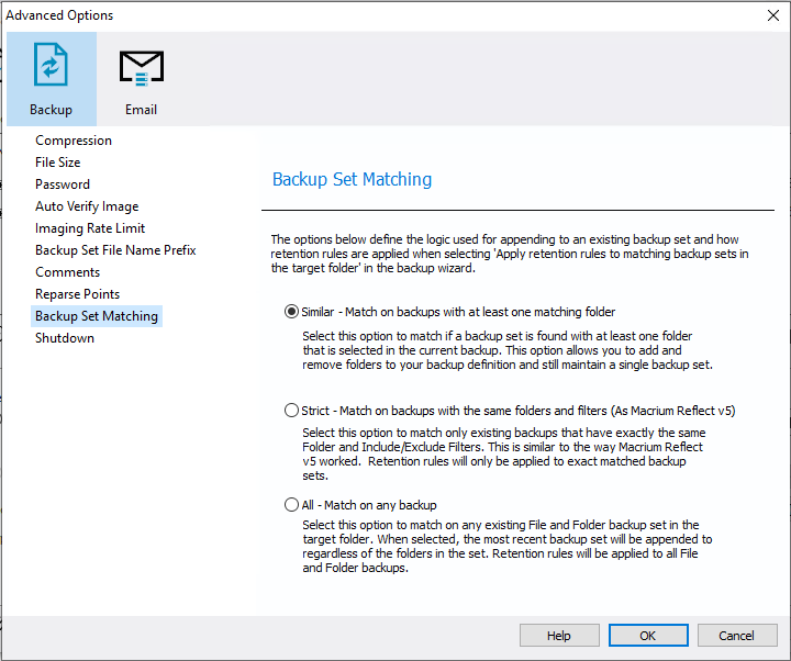 File and Folder Backup Options
